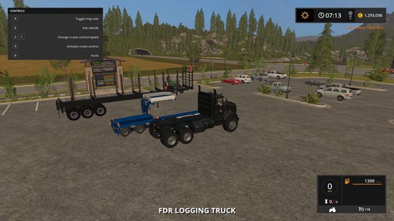 Log Trailer Low Bed Log Truck v 1.0 – FS17 mod