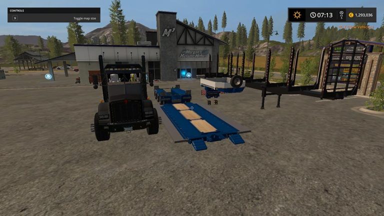 Log Trailer Low Bed Log Truck v 1.0 – FS17 mod