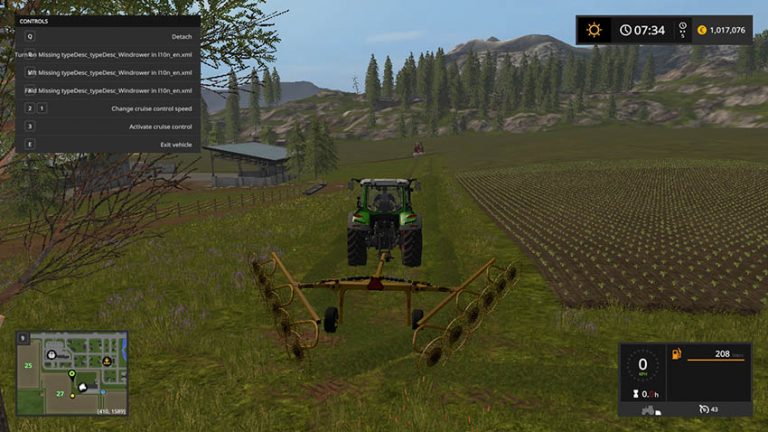 Vermeer hay rake v 1.0 – FS17 mod