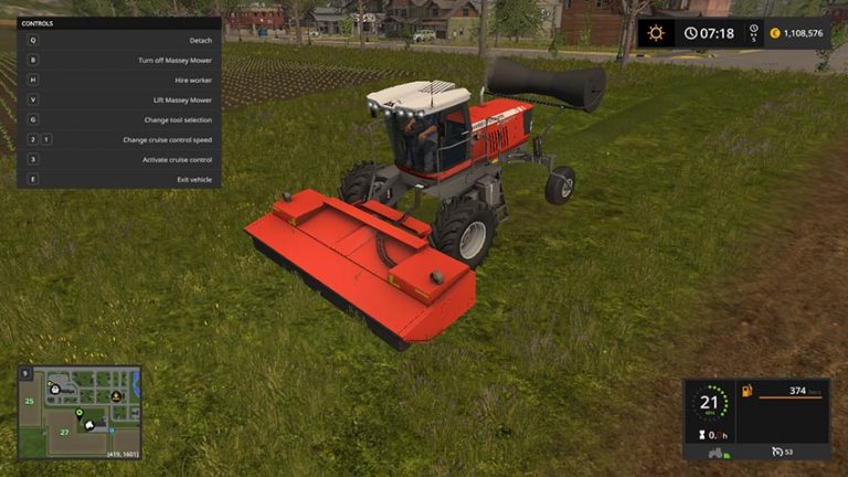 Massey Swather Mower v 1.0 – FS17 mod