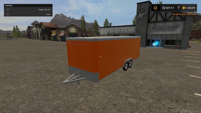 Enclosed trailer ORANGE v 1.0 – FS17 mod