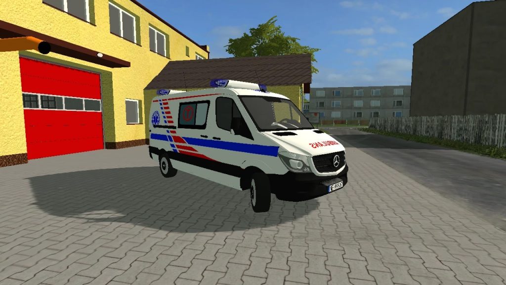 MERCEDES BENZ SPRINTER KARETKA ,,T'' W KOLORZE BIAŁYM V3.0 – FS17 mod